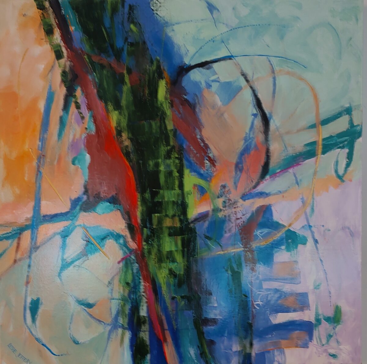 “CIRCLE BACK” - Acrylic on canvas, in Abstracts